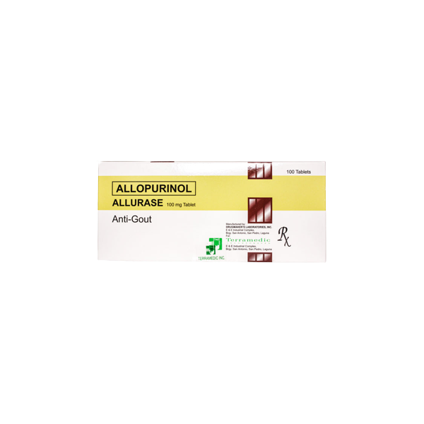 ALLURASE Allopurinol 100mg Tablet 100's price in the Philippines ...